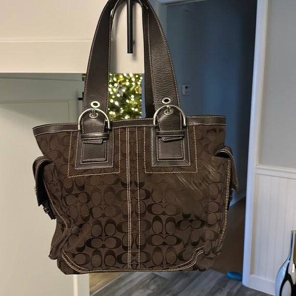 Coach | Bags | Coach Brown Cargo Style Large Purse | Poshmark
